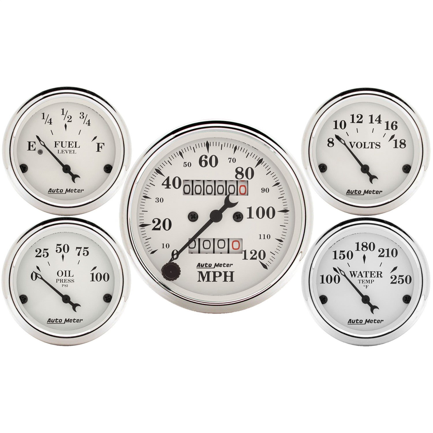 Auto Meter Speedometer 3-1/8in and 2-1/16in Mechanical 5-Piece Old Tyme ...