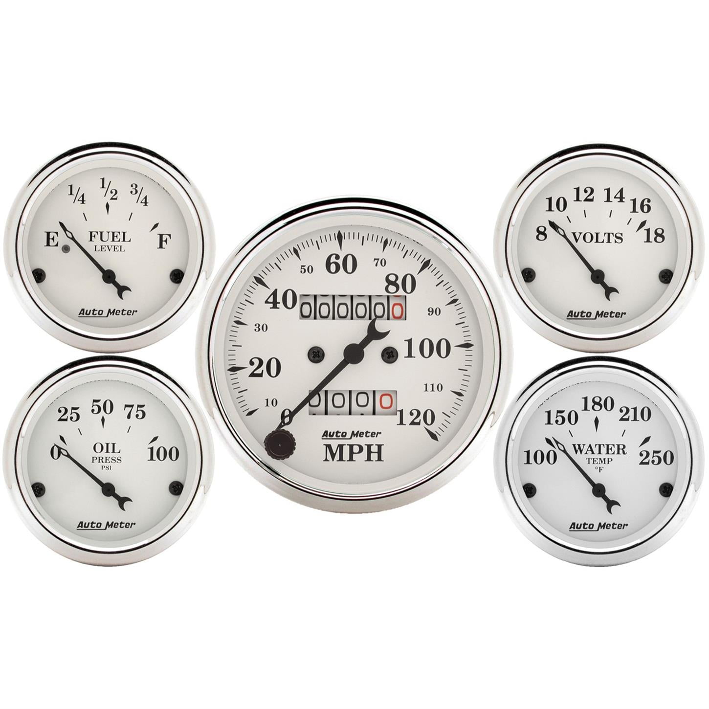 Auto Meter Speedometer 3-1/8in and 2-1/16in Mechanical 5-Piece Old Tyme ...