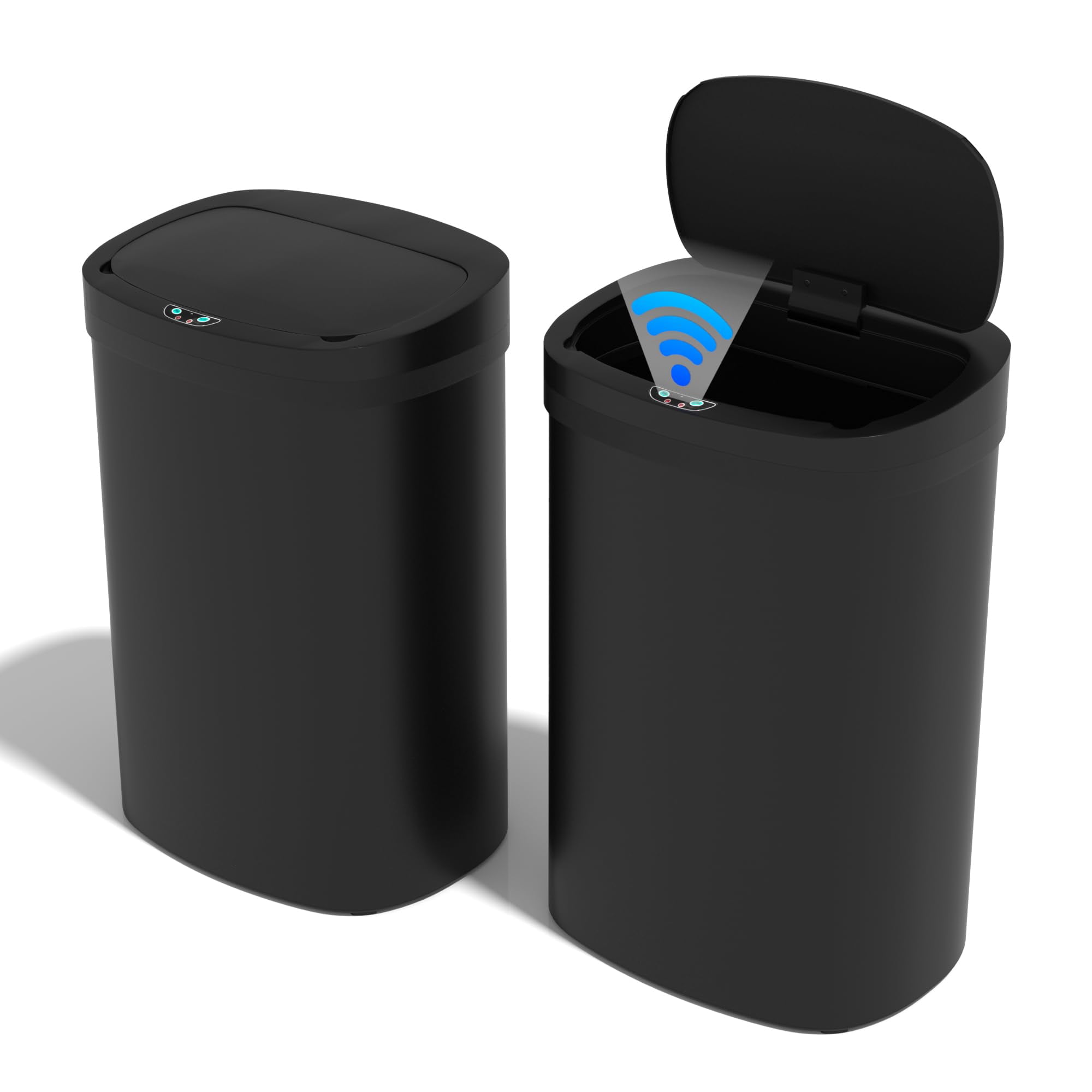 Auto Motion Sensor Trash Can 13 Gallon x2, Soft Close Sealed Lid ...