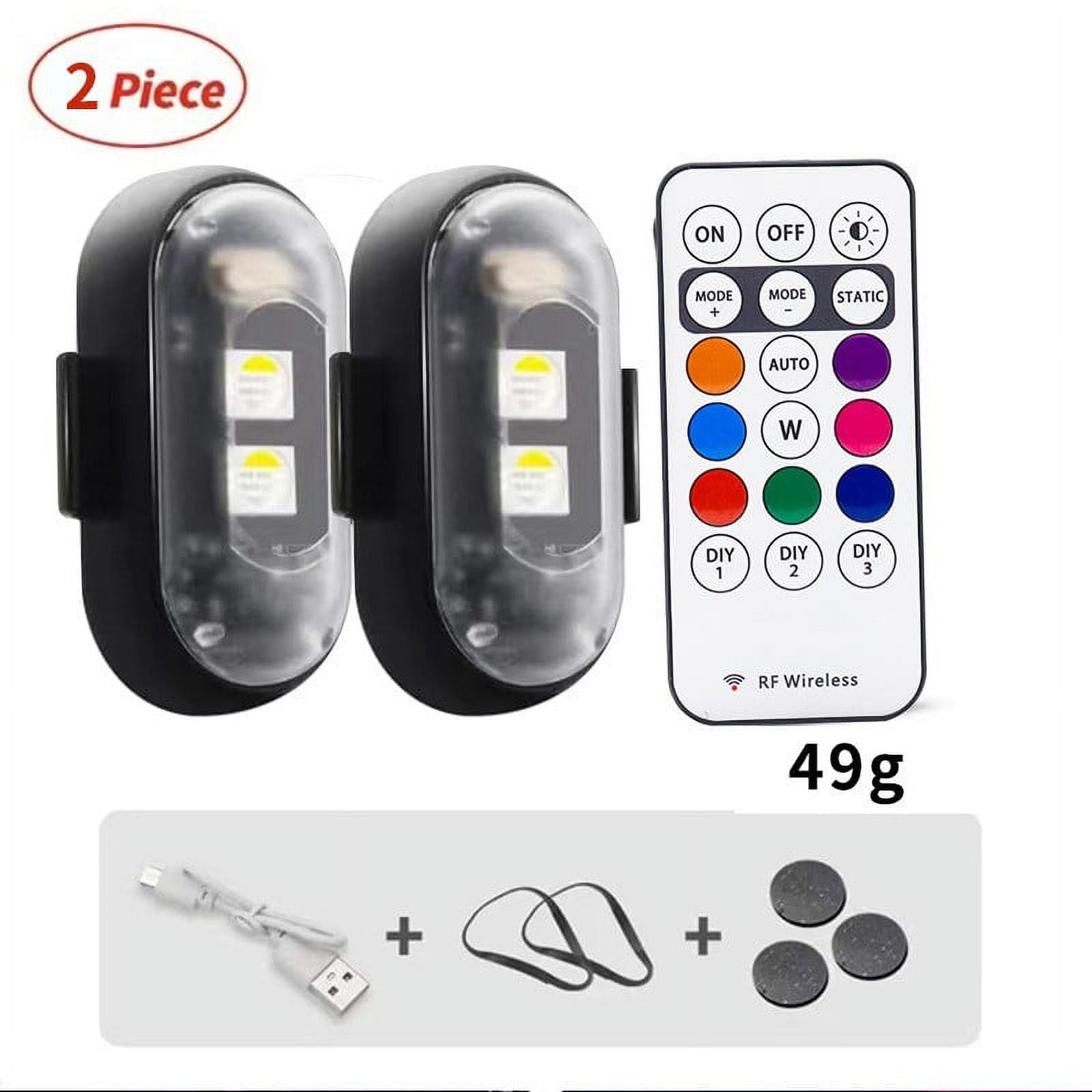 Auto Motorcycle Universal LED Warning Light 7 Color Strobe Flashing High Visibility Device For ...