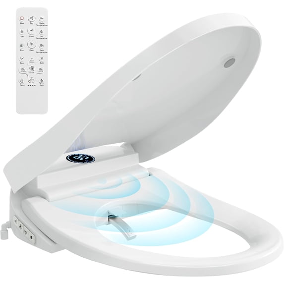 Auto Open/Close Lid Bidet Toilet Seat Elongated Smart Toilet Seat with ...