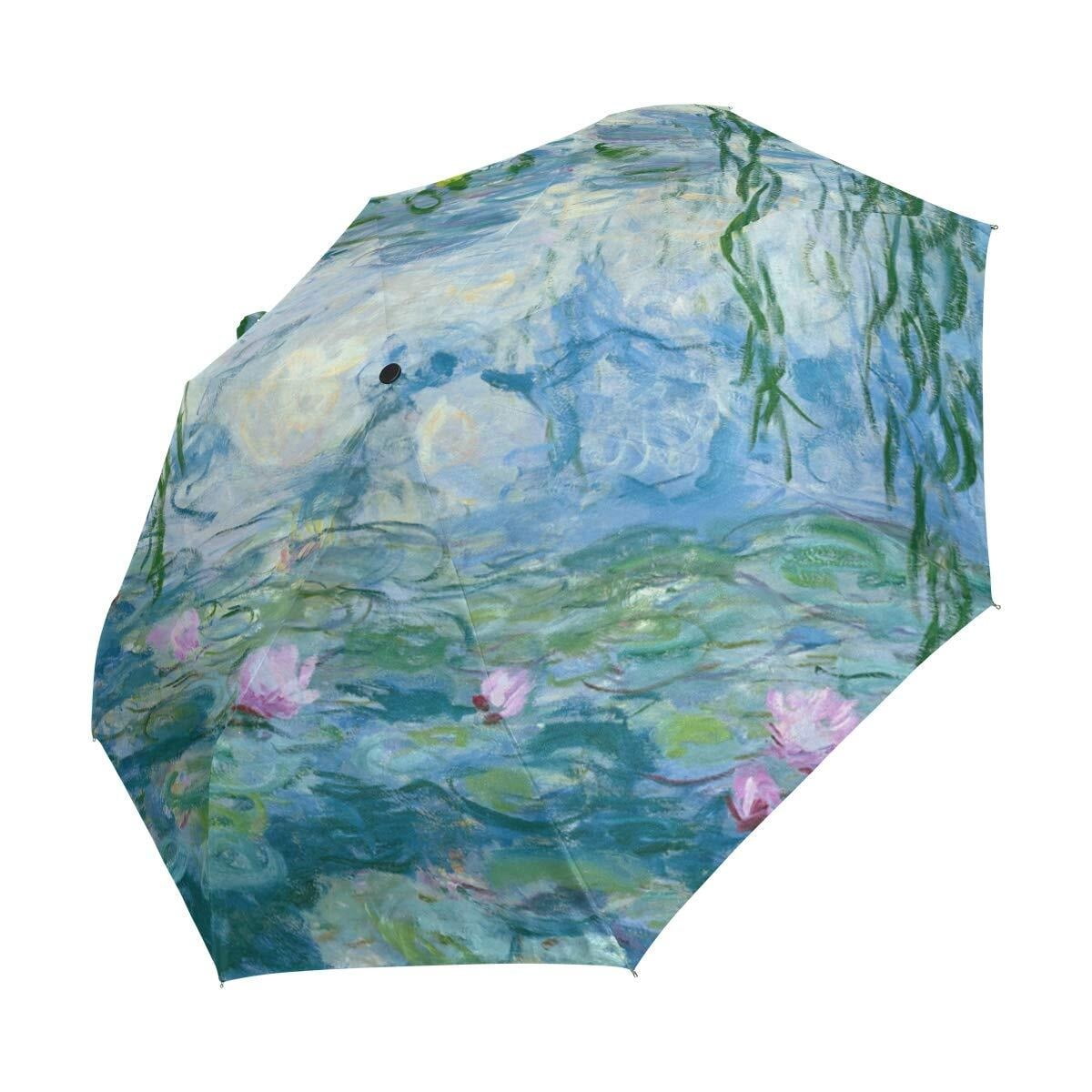 Auto Open Close Umbrella, Water Lilies By Claude Monet Oil Paintings ...