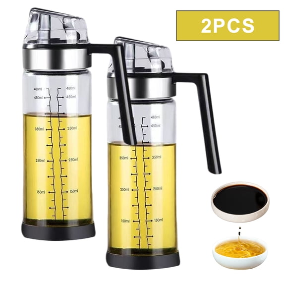 Auto-Open Glass Oil Dispenser Bottle, Drip-Free Cooking Oil Cruet with ...