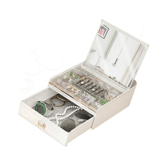 Auto-Opening Travel Jewelry Box, Spacious PET ABS with Multi-Section ...