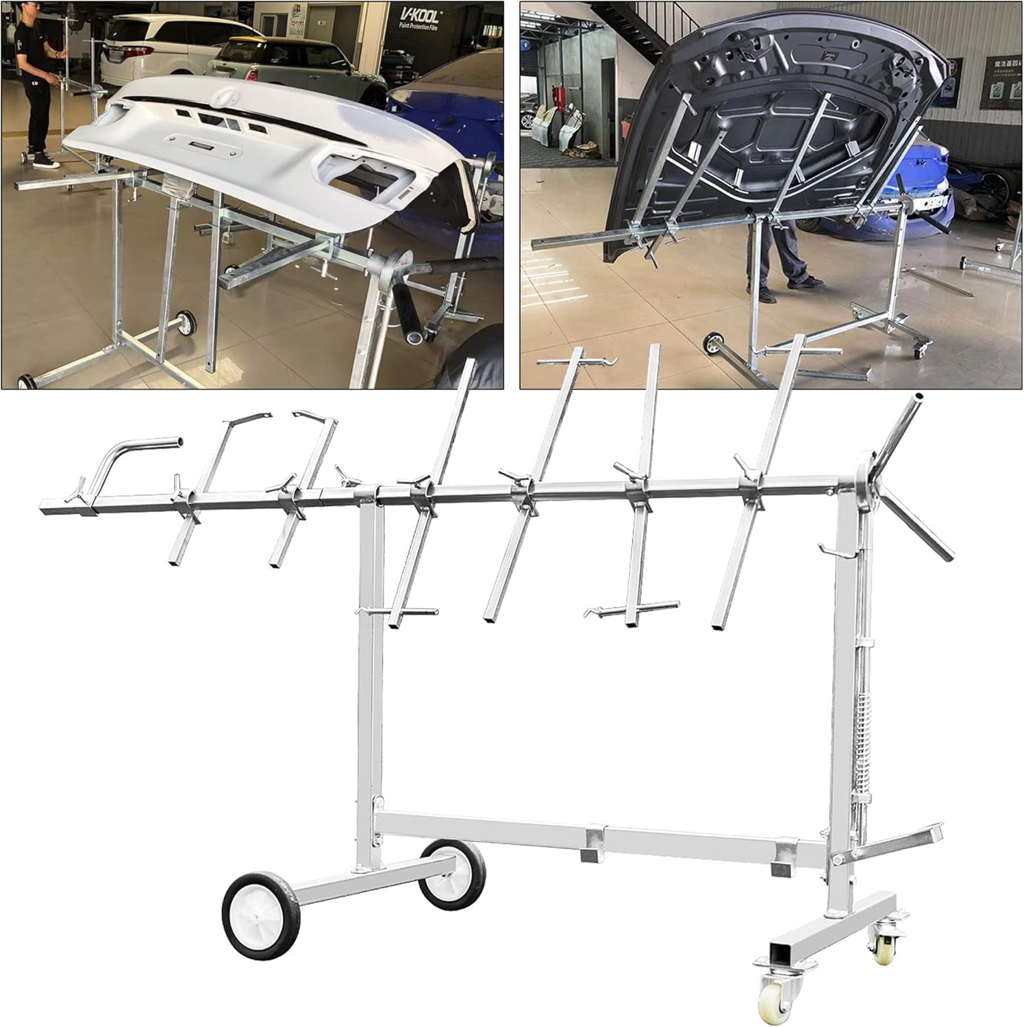 Auto Paint Stand with 4 Wheels, Heavy Duty Car Body Paint Rack Panel ...