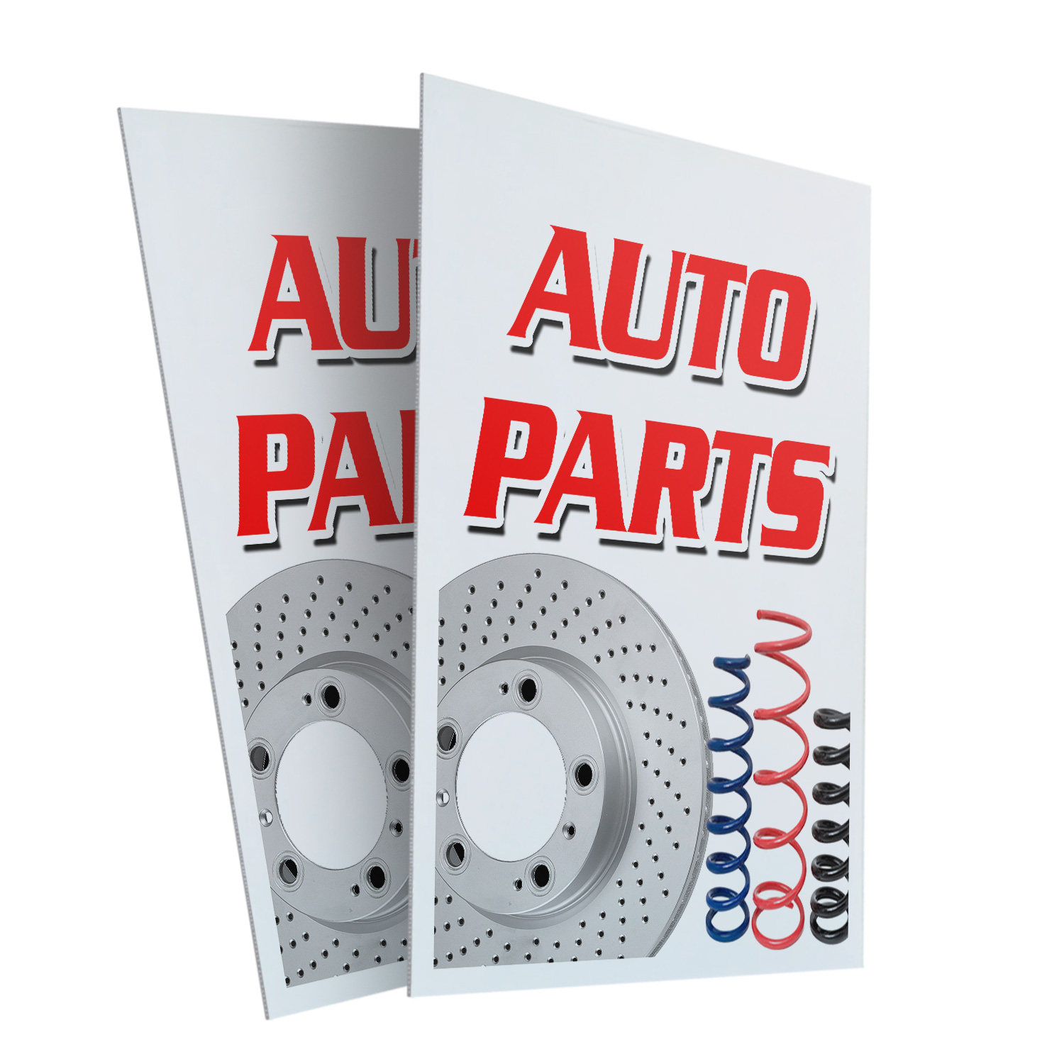 Auto Parts (2-PACK) 24" x 36" Plastic Signs | Sign Insert 4mm ...