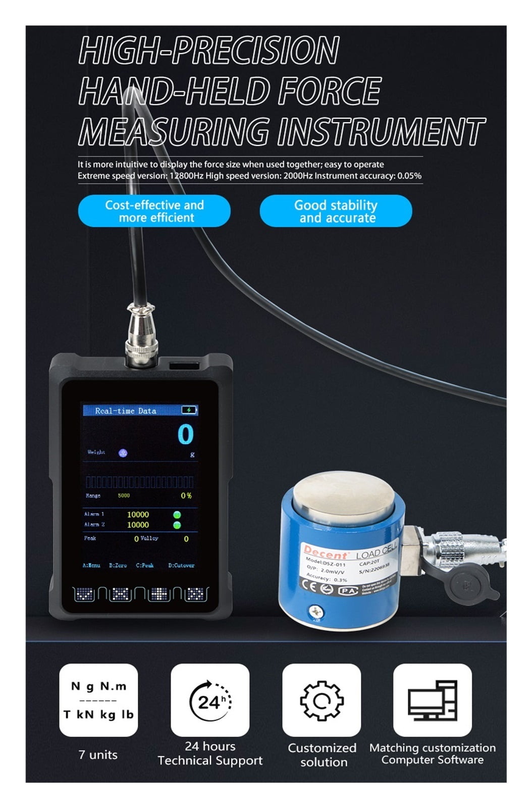 Auto Physical Chassis Dynamometer Measuring Instruments Tension Digital Force Gauge Load Cell ...