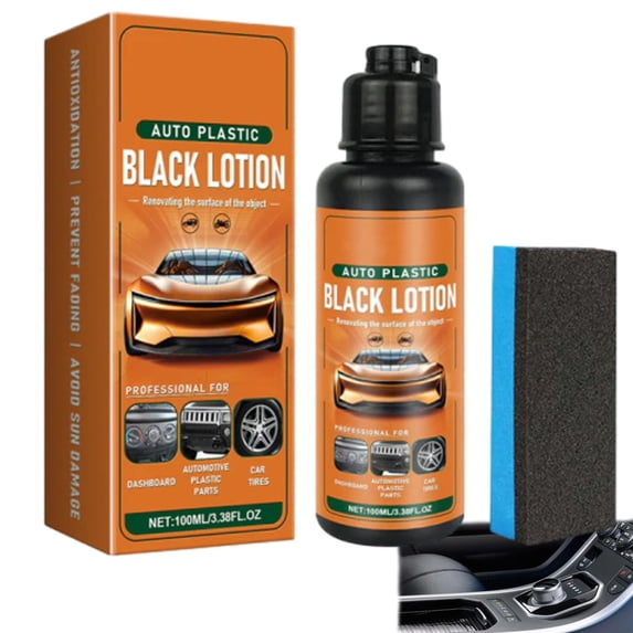 Auto Plastic Restorer Kit 100ml, Black Lotion for Dashboard Door Panel ...
