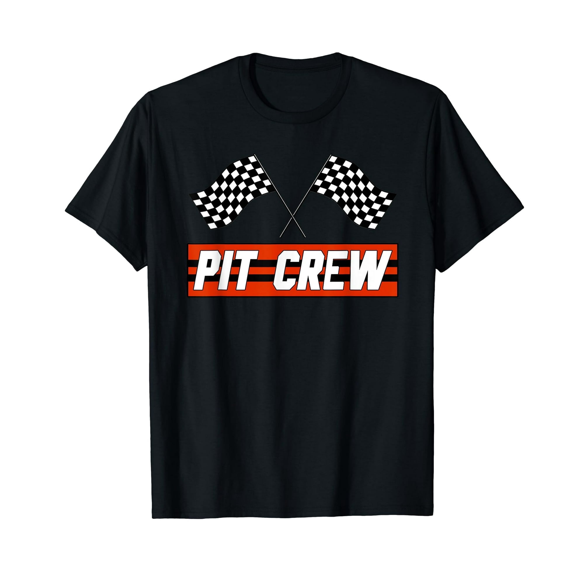 Auto Racing Pit Crew Checkered Flags Mechanic Short Sleeve T-Shirt ...