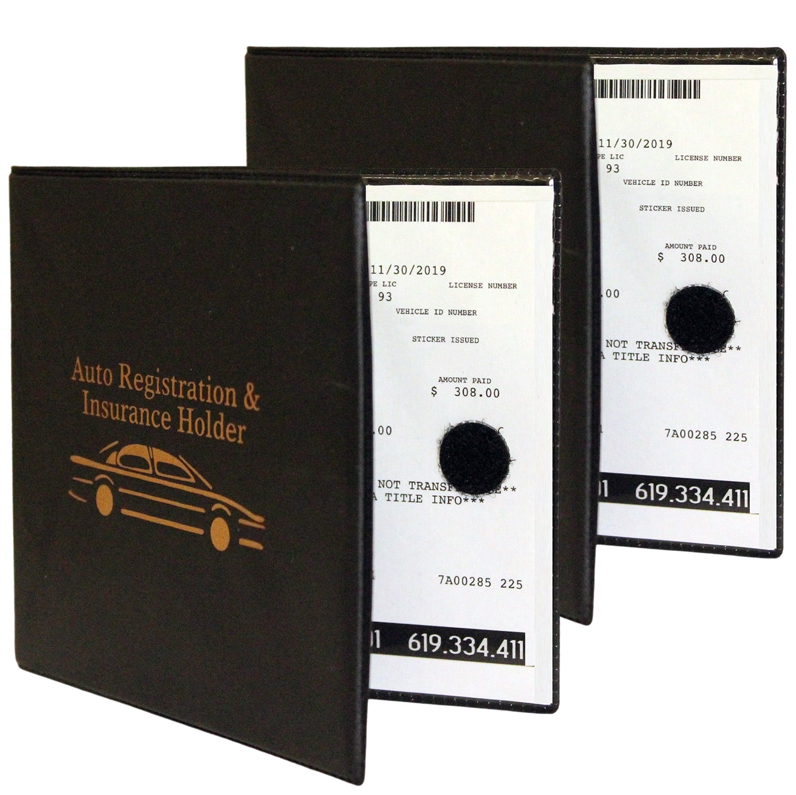 2 Pack Auto Registration & ID Card Wallet - Easy, Waterproof Document ...