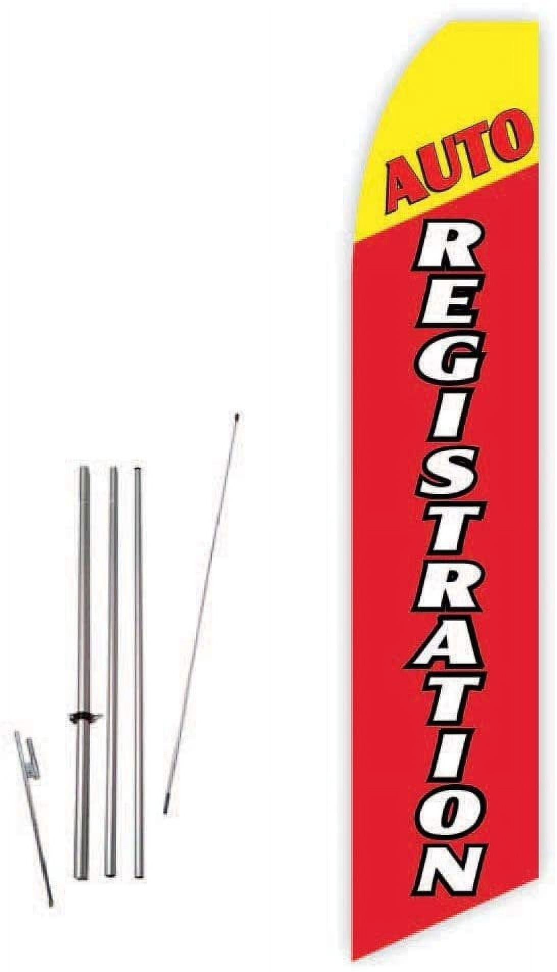 Auto Registration Red/Yellow Super Novo Feather Flag - Complete with ...