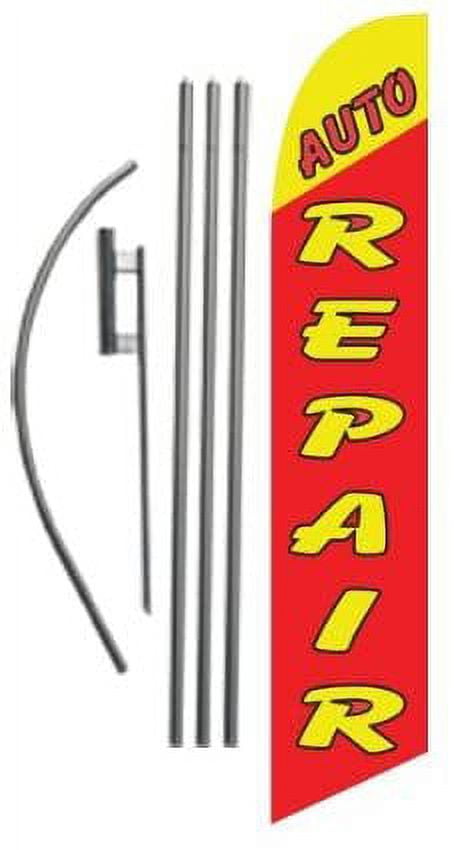 Auto Repair Advertising Feather Banner Swooper Flag Sign with Flag Pole ...