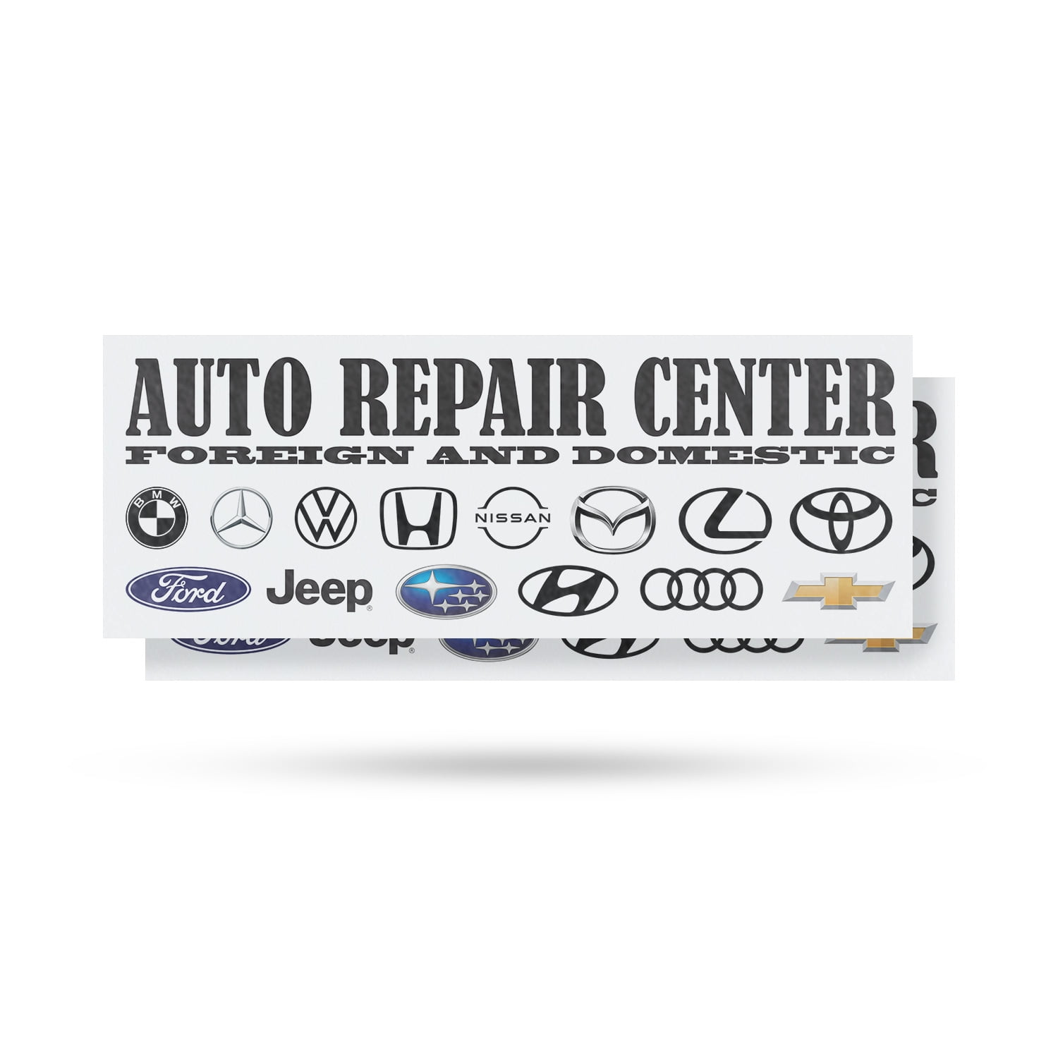 Auto Repair Center Foreign and Domestic Vinyl Decal 2 Pack of 12 Inch x ...