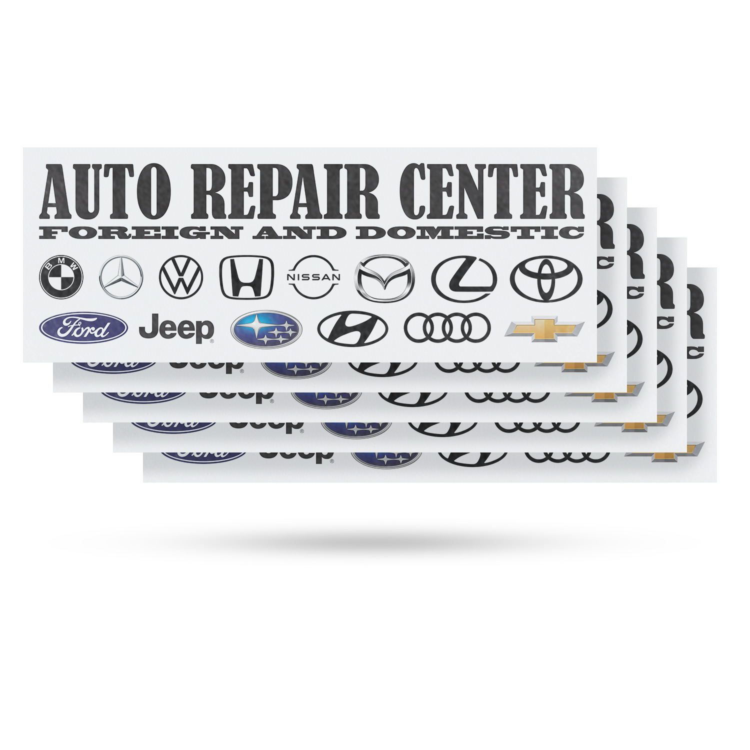 Auto Repair Center Foreign and Domestic Vinyl Decal 5 Pack of 24 Inch x ...