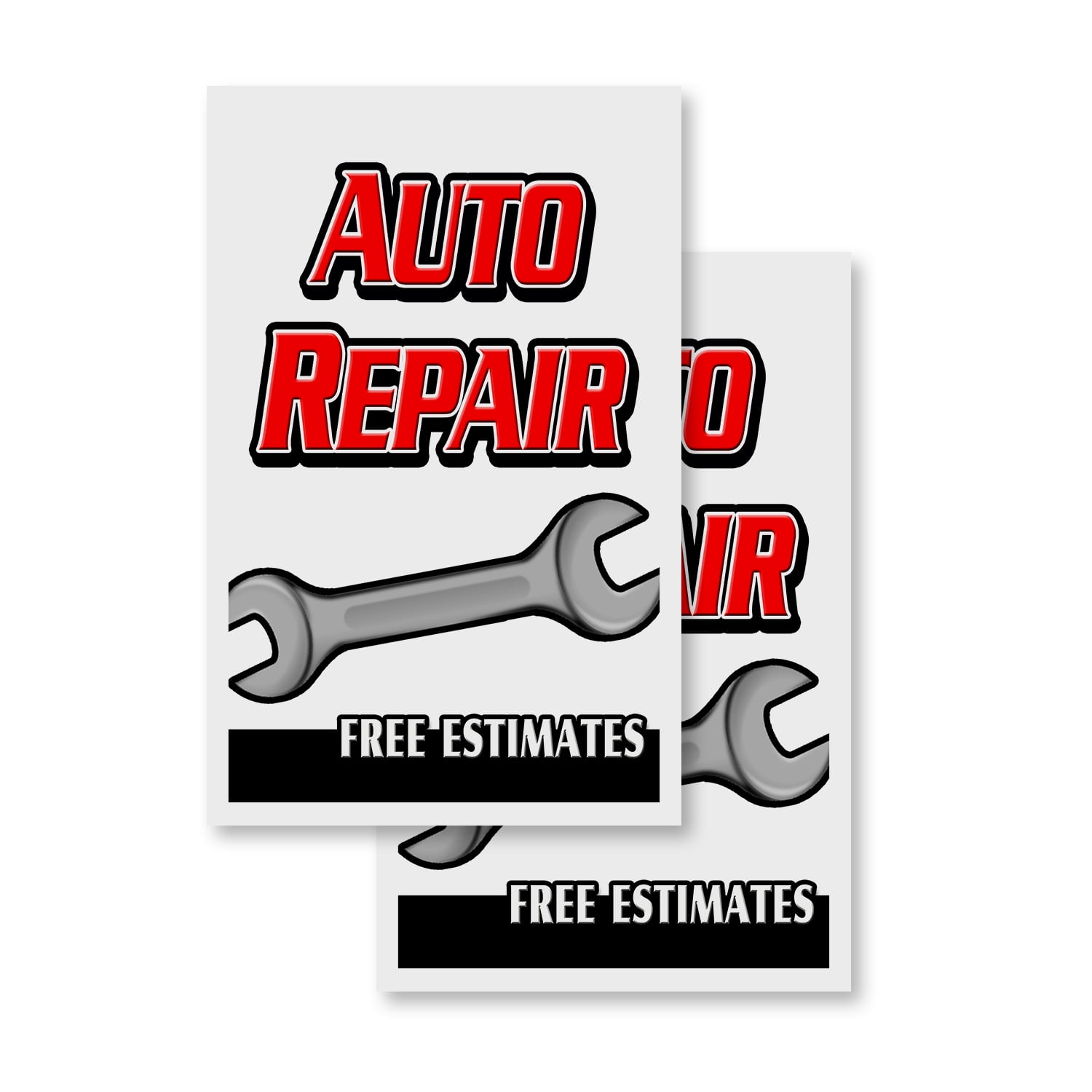 Auto Repair Free Estimates (2-PACK) 24" x 36" Vinyl Decals | Sign ...