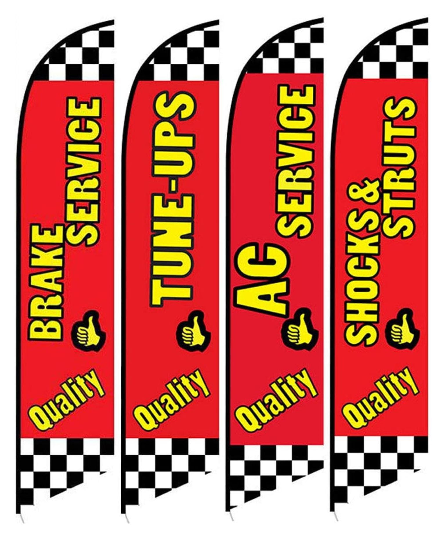 Auto Repair Shop Promotional Package of Four Replacement Flag, No ...