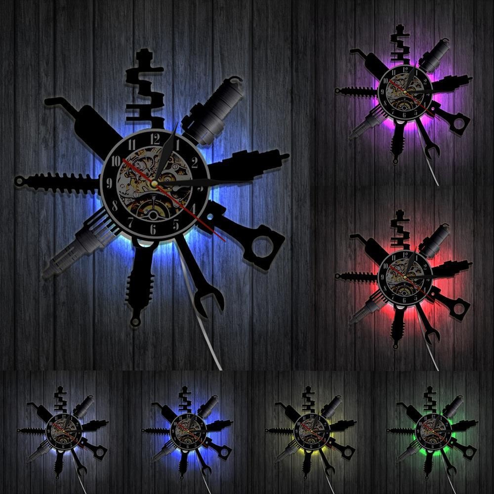 Auto Repair Shop Wall Sign Decorative Modern Wall Clock Car Mechanic ...