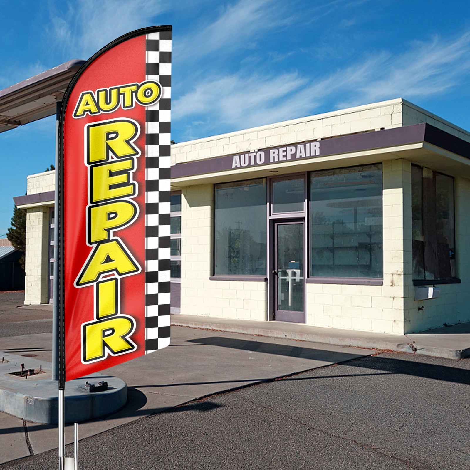 Auto Repair Sign Feather Flag,8FT Auto Repair outdoor advertising flag ...
