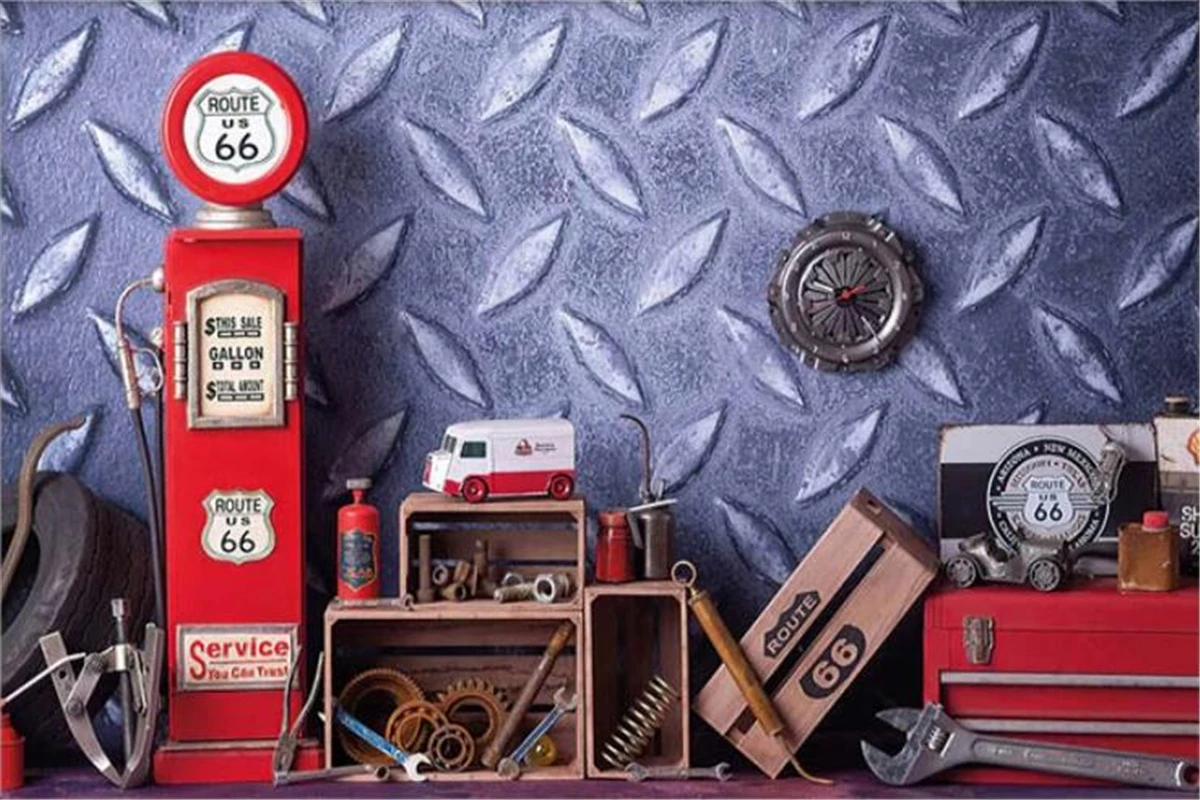 Auto Repair Store Theme Photography Backdrop For Boys Birthday ...