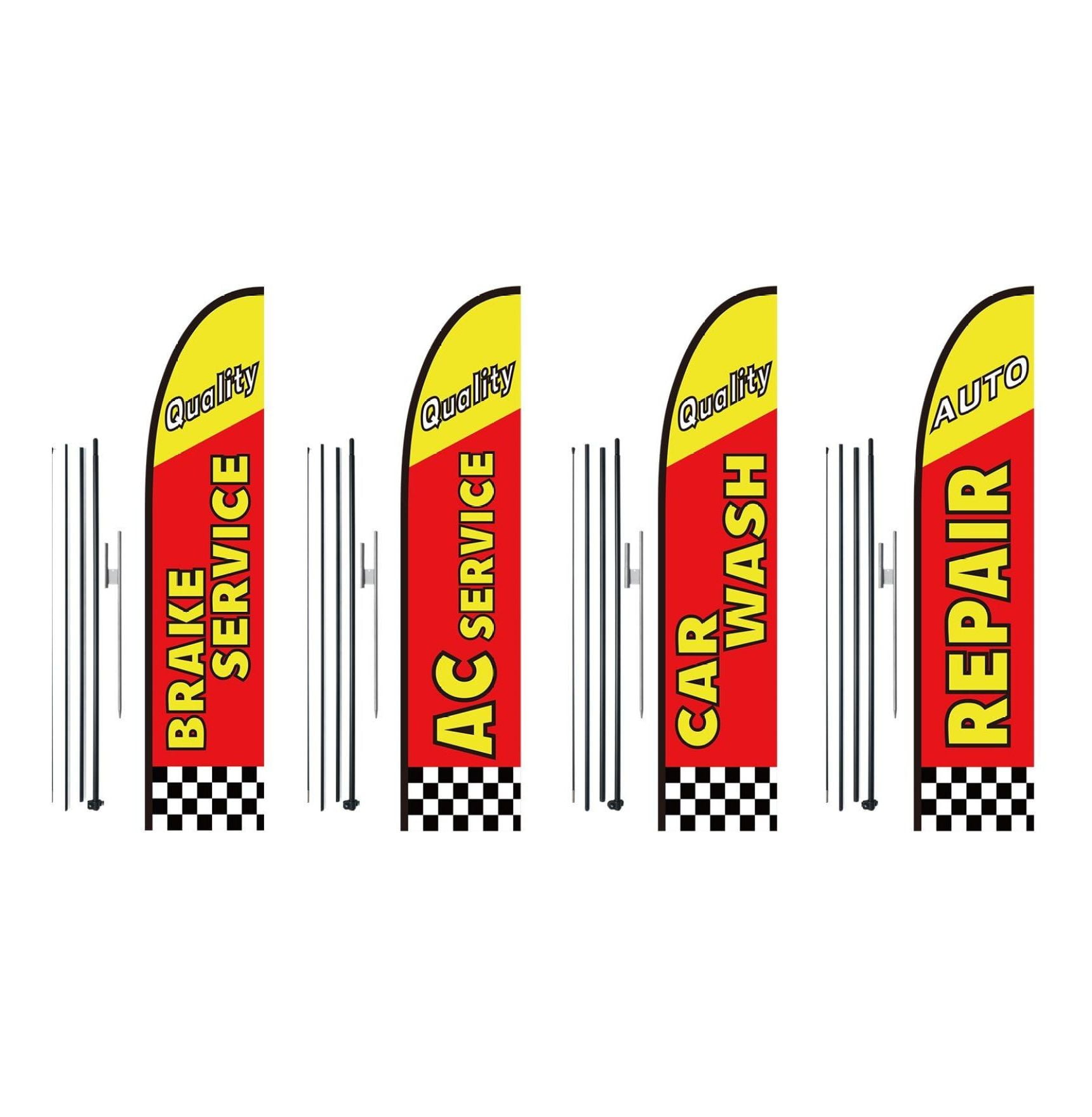 Auto Repair Swooper Flag Kit - 16.3 FT Advertising Flags & Poles ...