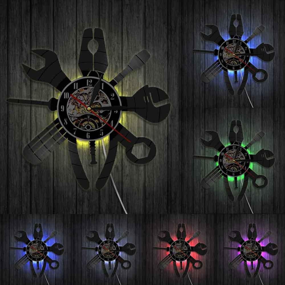 Auto Repair Wall Art Car Service Mechanic Garage Salon Wall Clock Car ...