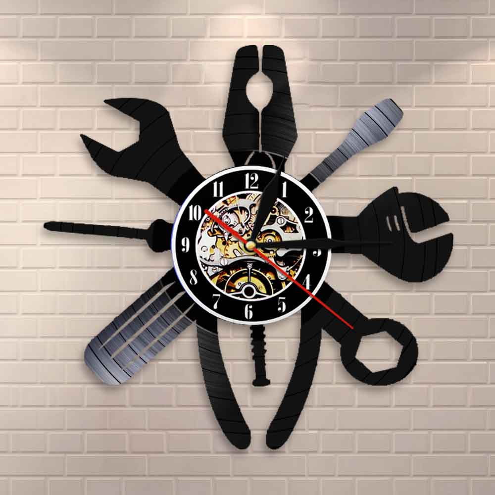 Auto Repair Wall Art Car Service Mechanic Garage Salon Wall Clock Car ...