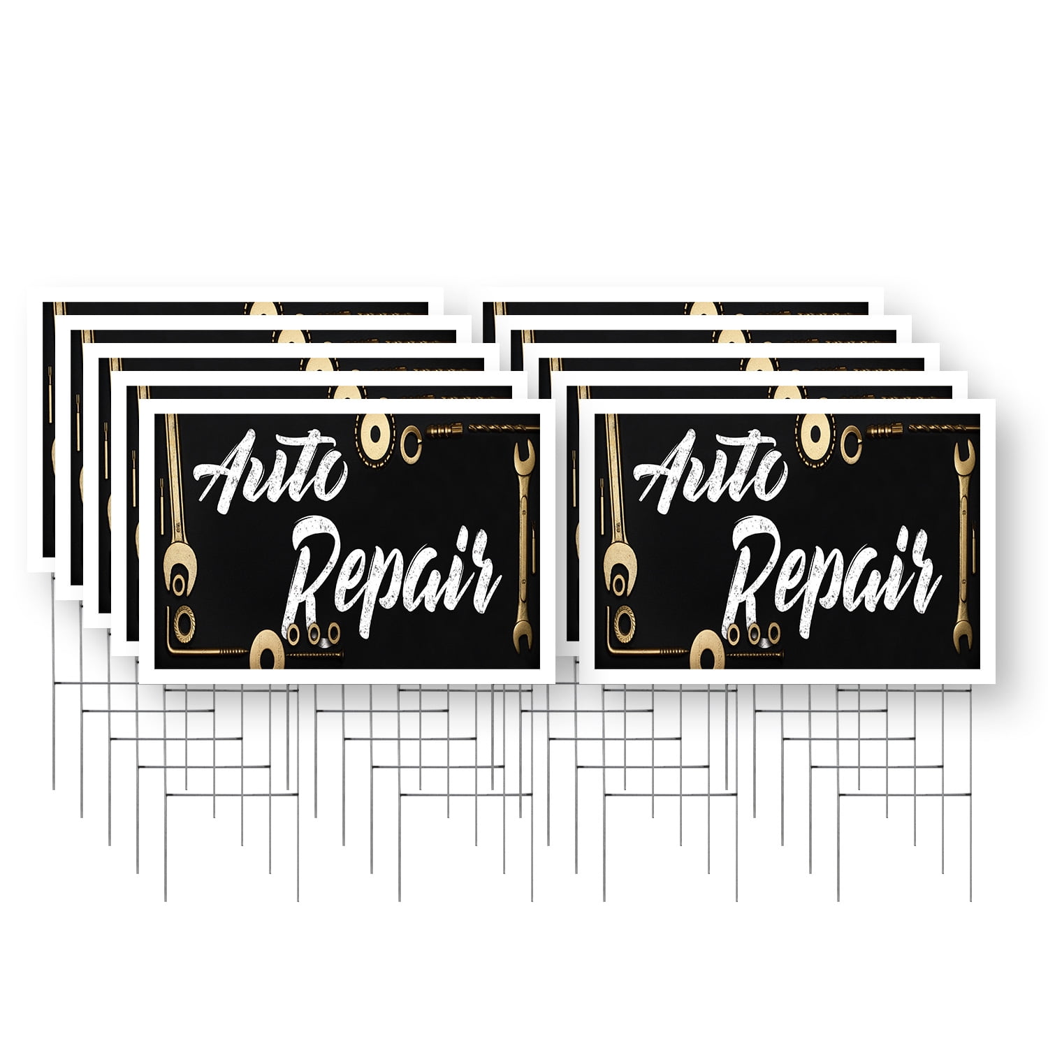 Auto Repair Yard Sign 10 Pack of 24 Inch x 36 Inch Single Sided ...