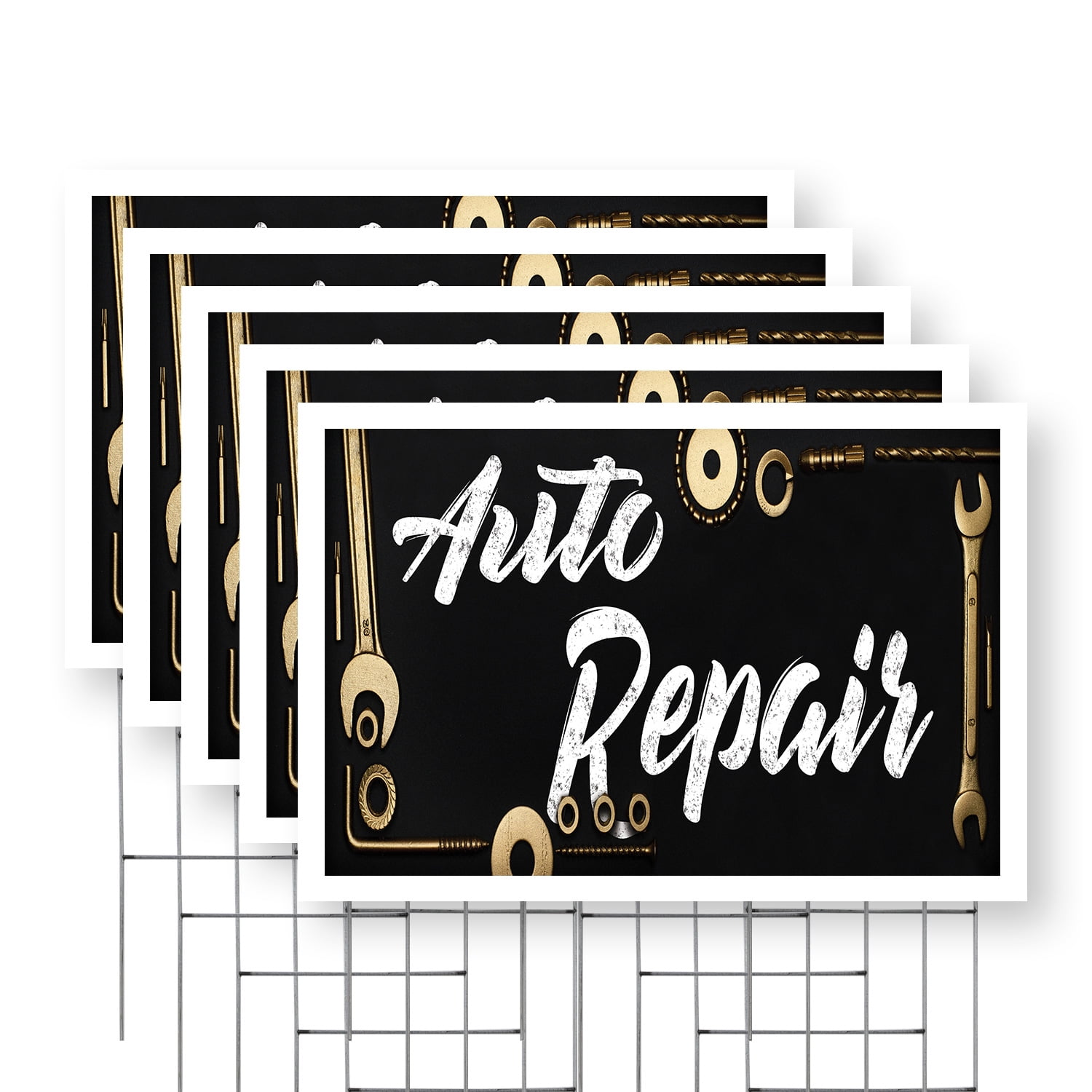 Auto Repair Yard Sign 5 Pack of 24 Inch x 36 Inch Single Sided ...