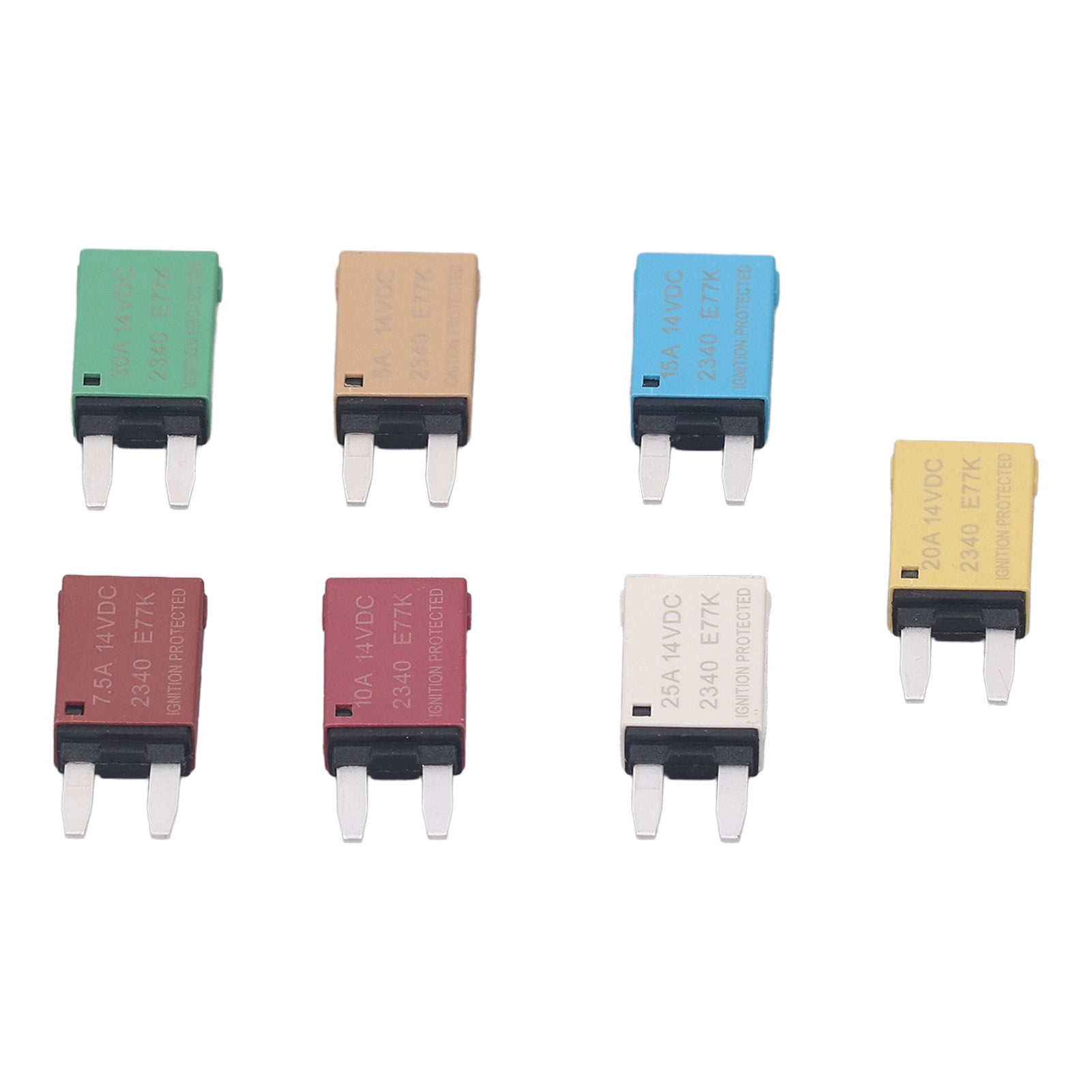 Auto Reset Circuit Breaker Set, 7 Pcs, 5A-30A, ATC ATO Blade Fuses for ...