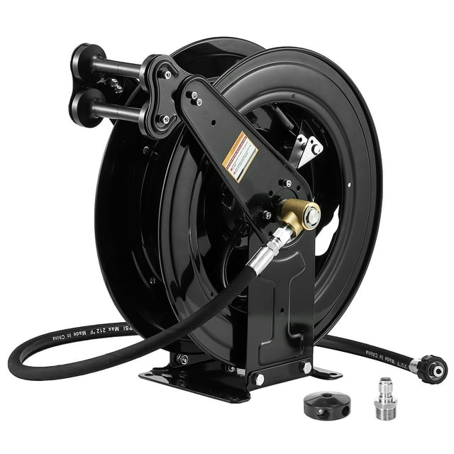 Auto-Retractable Pressure Washer Hose Reel, 50FT x 3/8" Heavy Duty ...