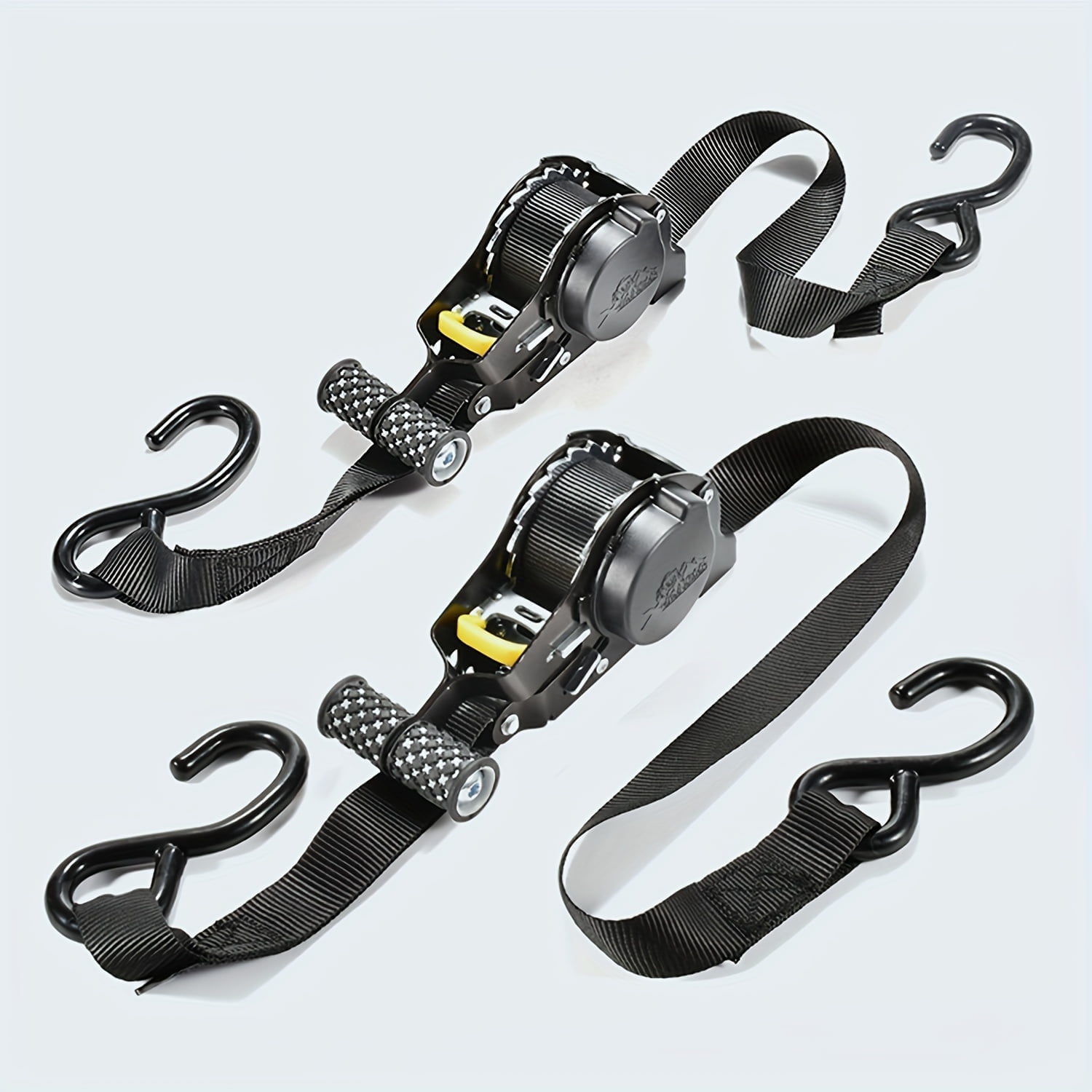 Daoboely 2 Pack Auto Retractable Ratchet Straps - 1500lbs Heavy Duty, 1 ...