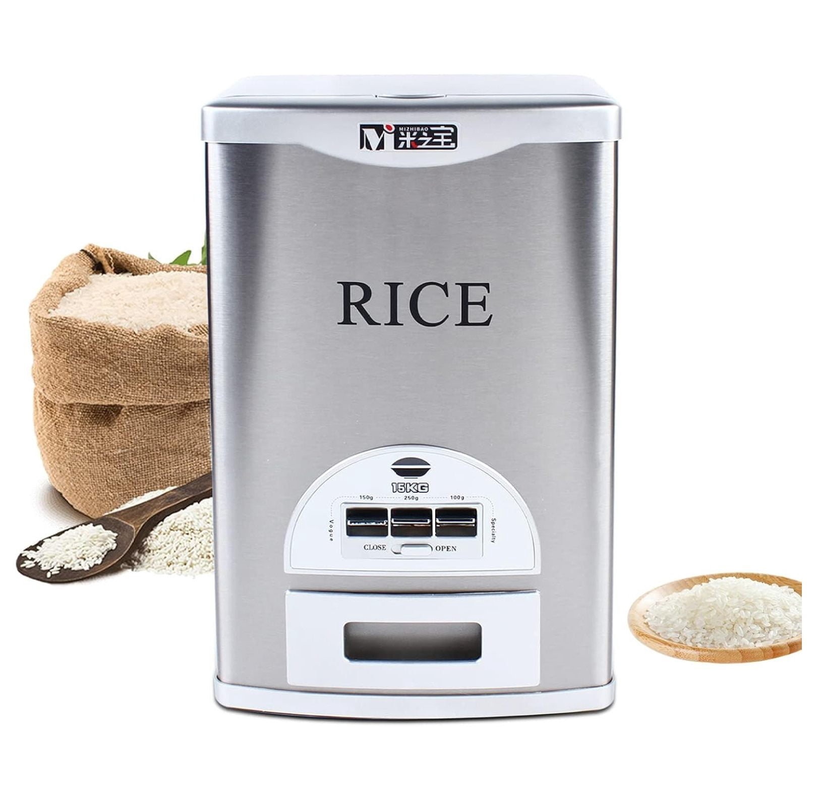 Auto Rice Dispenser, 15kg/33lb Capacity Rice Storage Container ...