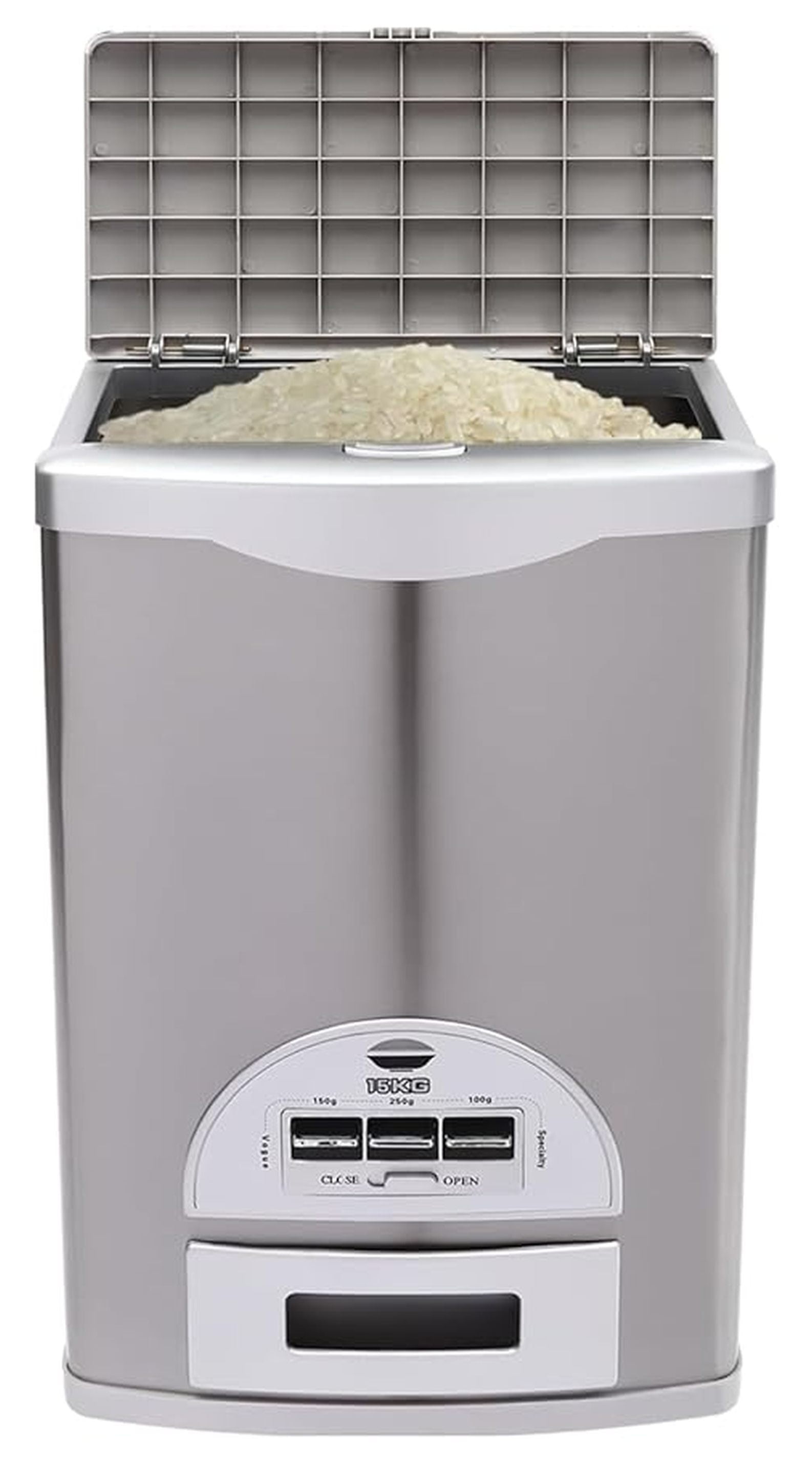 Auto Rice Dispenser, 33lbs Grain Storage Container, Stainless Steel ...