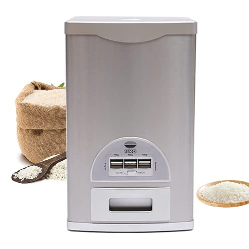 Auto Rice Dispenser Container, Stainless Steel Rice Dispenser, 15kg ...