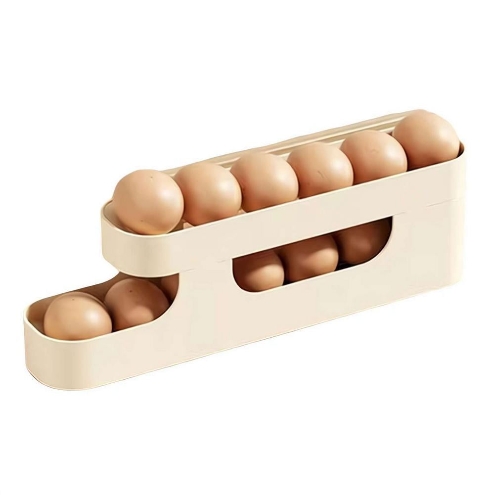 Auto Rolling Egg Dispenser, Space-Saving Egg Holder for Fridge and ...