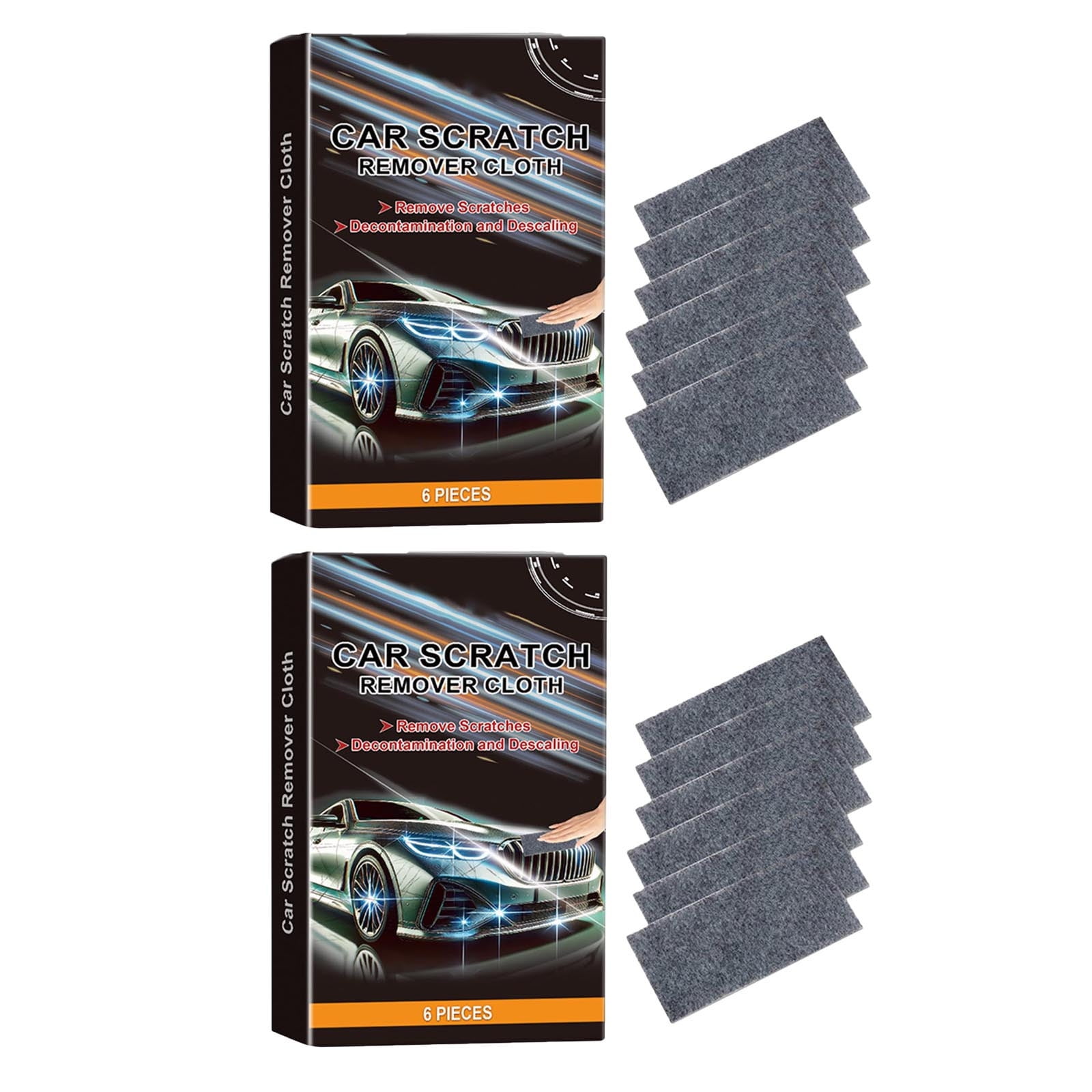 Auto Scratch Repair Cloth, 6-Pack - Fast Car Scratch Remover for Minor ...