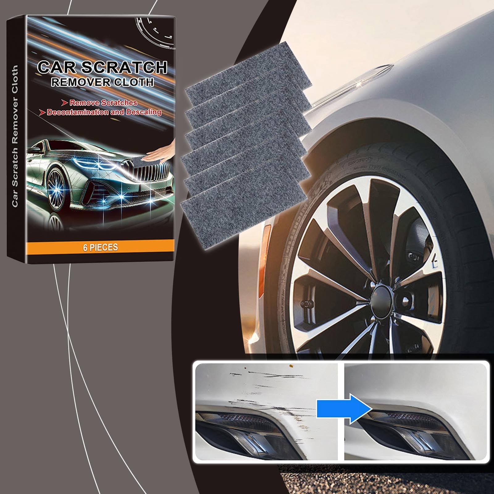 Auto Scratch Repair Cloth | Fast Paint Scratch Removal | Restores Shine ...