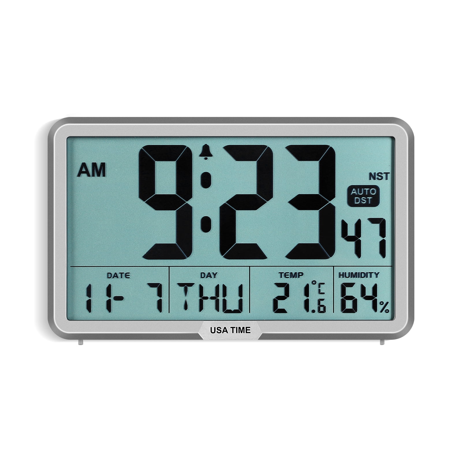 Auto Set Digital Wall Clock Battery Operated, Desk Clocks with ...