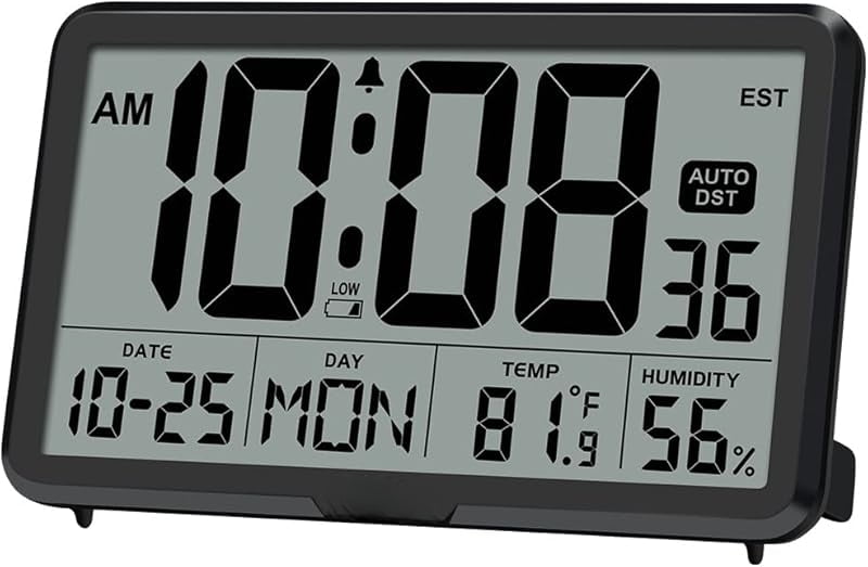 Auto Set Digital Wall Clock Battery Operated, Desk Clocks with ...