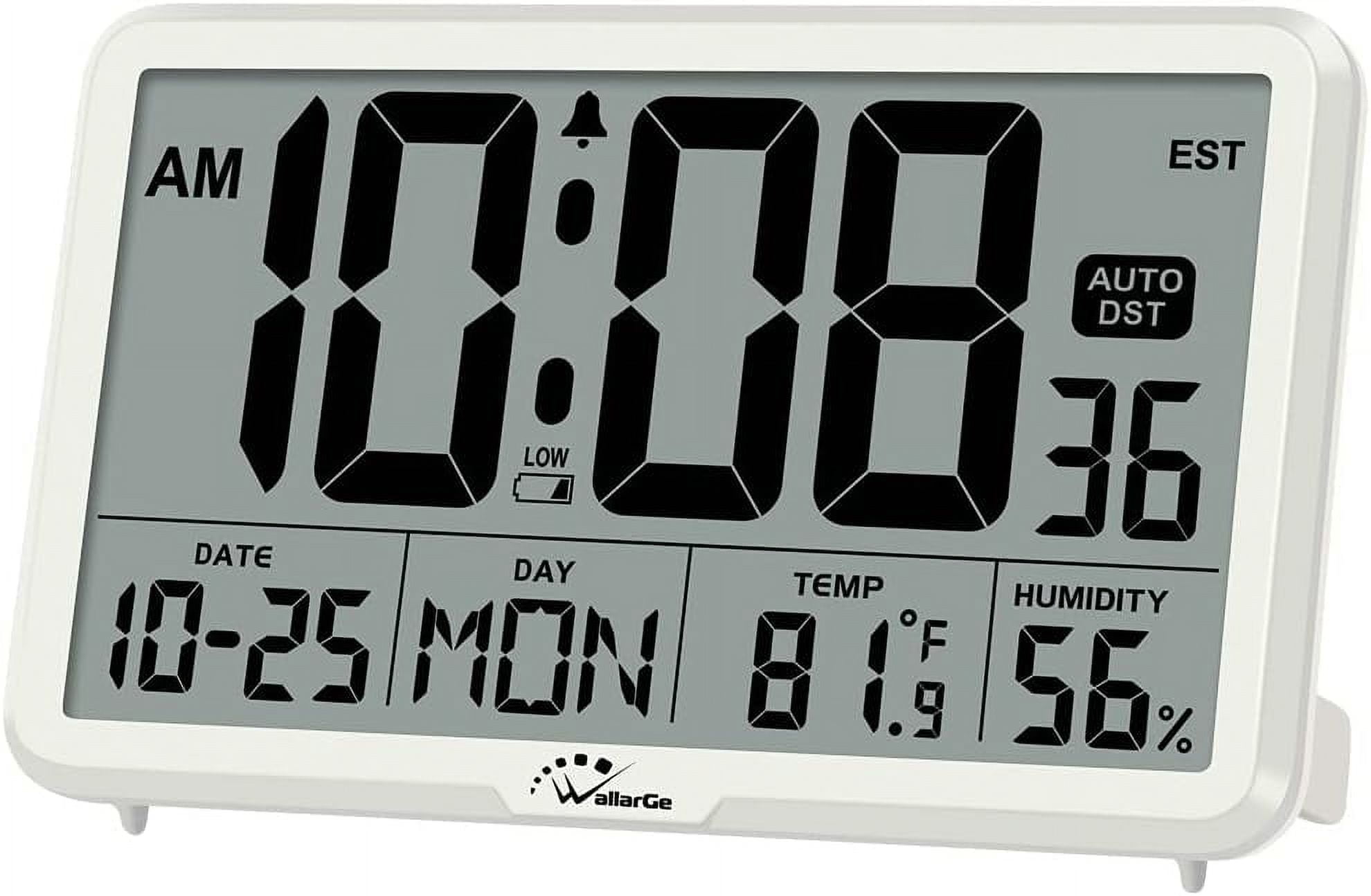 Auto Set Digital Wall Clock Battery Operated, Desk Clocks with ...