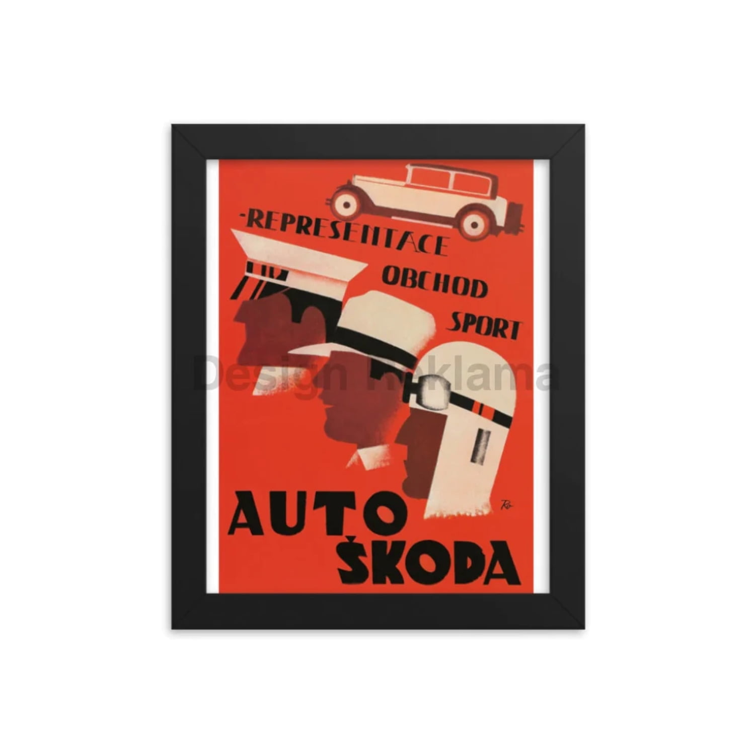Auto Skoda Advertisement, 1934. Framed Vintage Travel Poster - Walmart.com