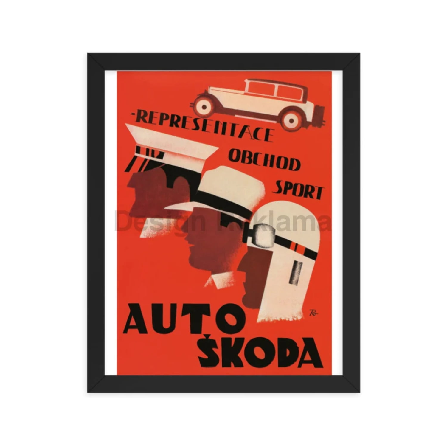 Auto Skoda Advertisement, 1934. Framed Vintage Travel Poster - Walmart.com