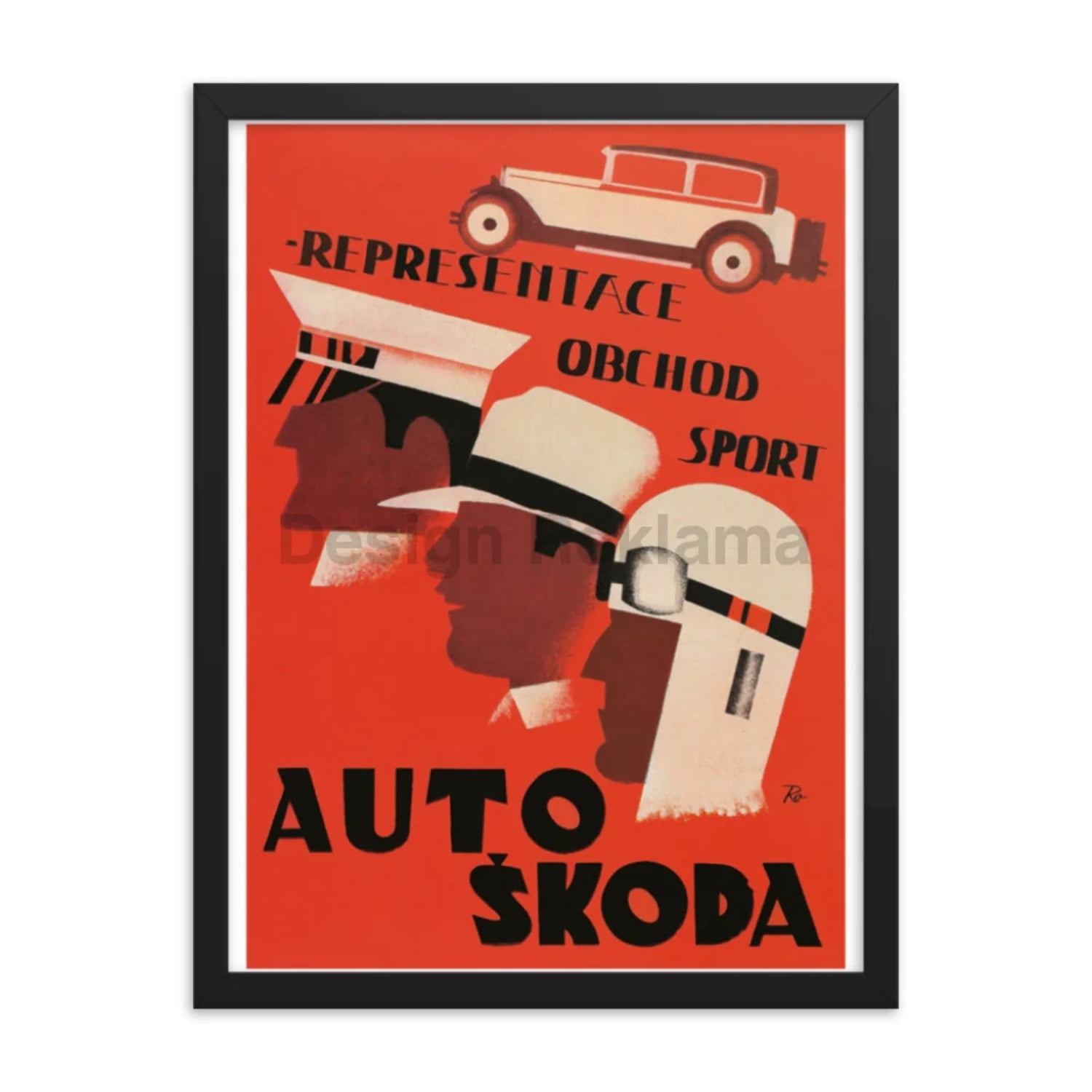 Auto Skoda Advertisement, 1934. Framed Vintage Travel Poster - Walmart.com