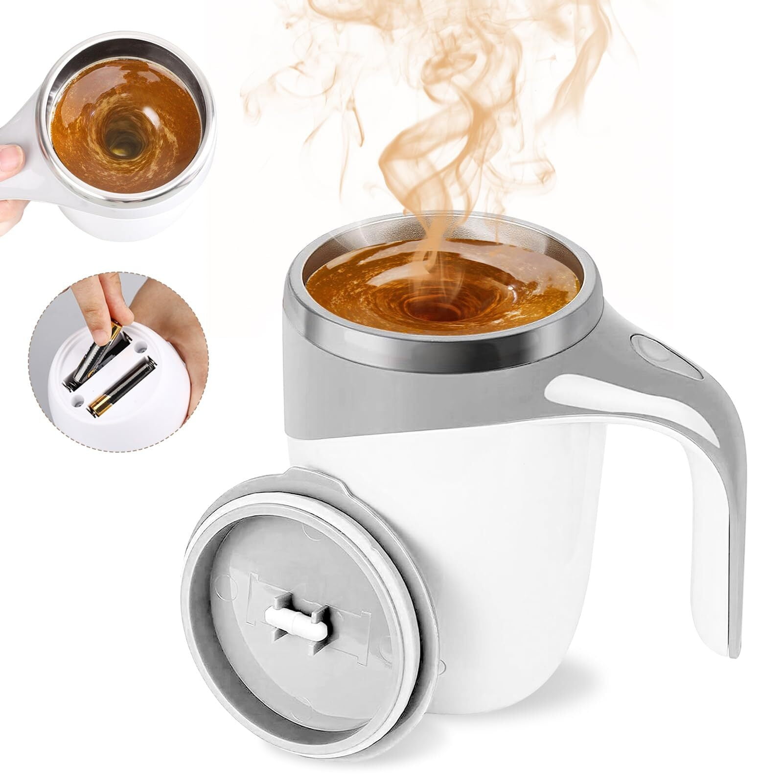 Auto Stir Coffee Mug, Self Mixing Stainless Steel Cup with Automatic ...