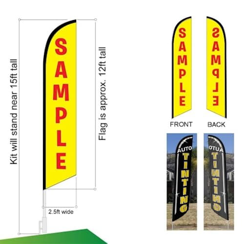 Auto Tinting Advertising Feather Banner Swooper Flag Sign with Flag ...