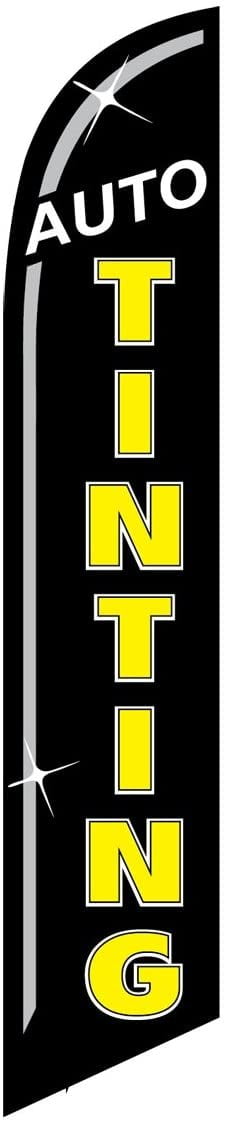 Auto Tinting black/yellow Feather Banner Swooper Flag -No Wind Required ...