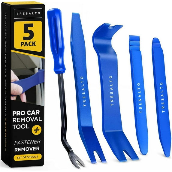 Auto Trim Removal Tool Kit - 5 Piece Set for Dash, Door Panel, Clip ...