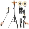 Auto Tripod Vlogging Kit for and Android Phone with Lights/ Microphone ...
