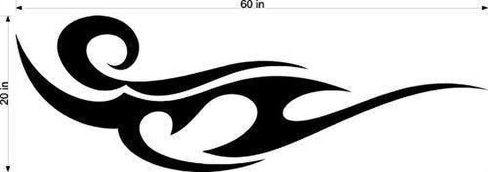 Auto Truck Car Boat Side Flames Tribal Decal Sticker TF033 - Walmart.com