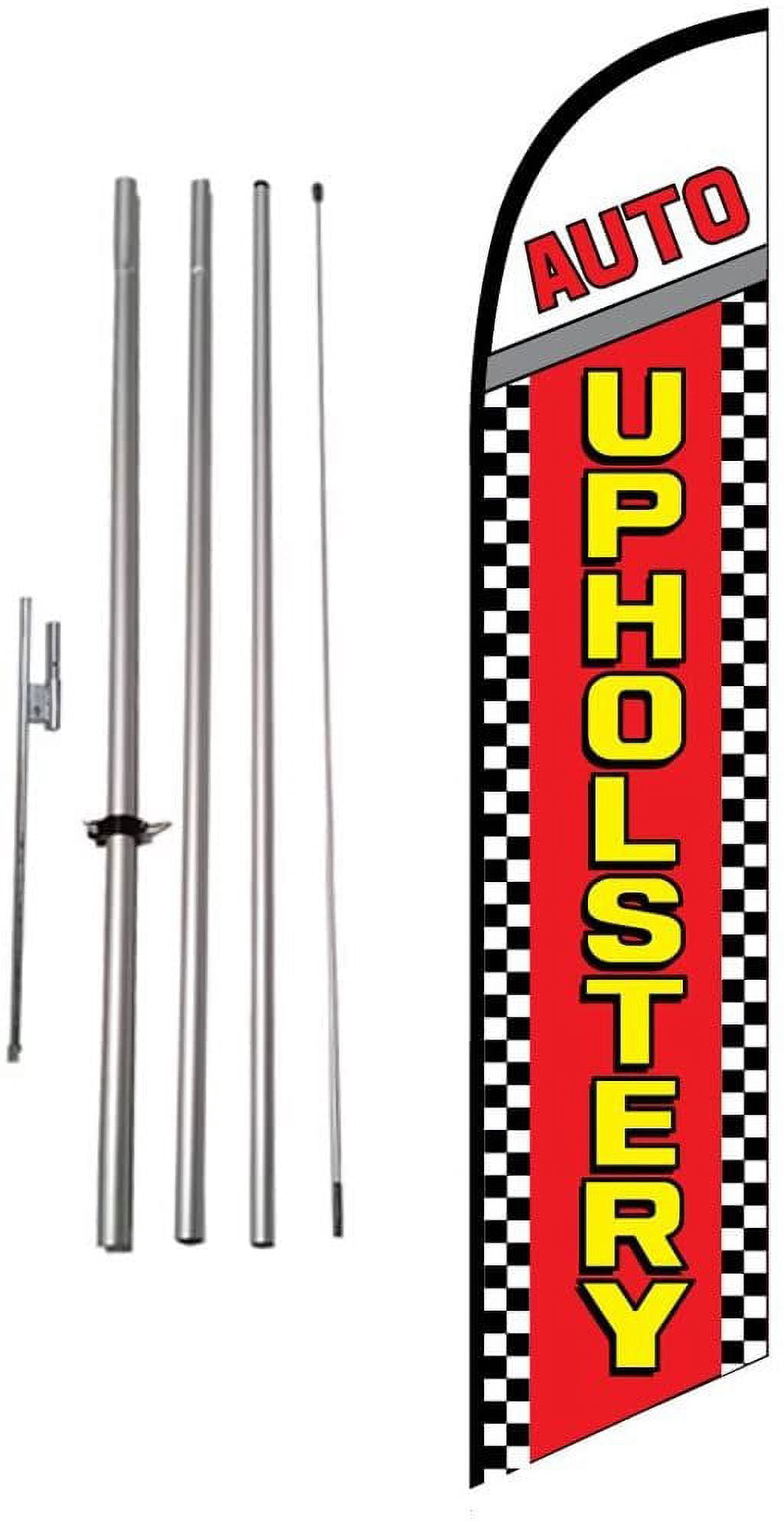 Auto Upholstery 15 foot Outdoor Advertising Feather Banner Flag Kit ...
